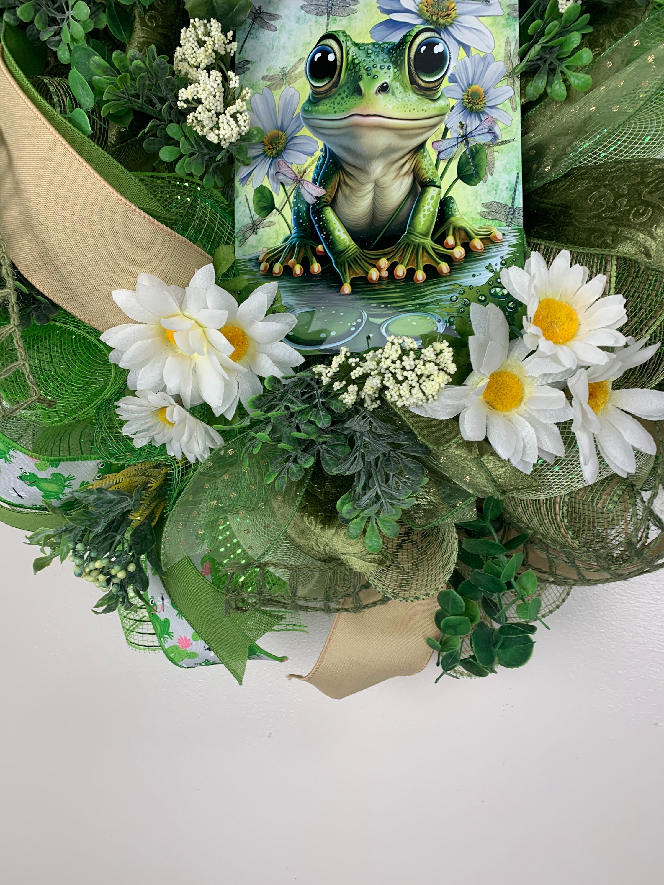 Frog Wreath, Summer Tree Frog Wreath, Frog Decor, Nature Inspired Decor ...