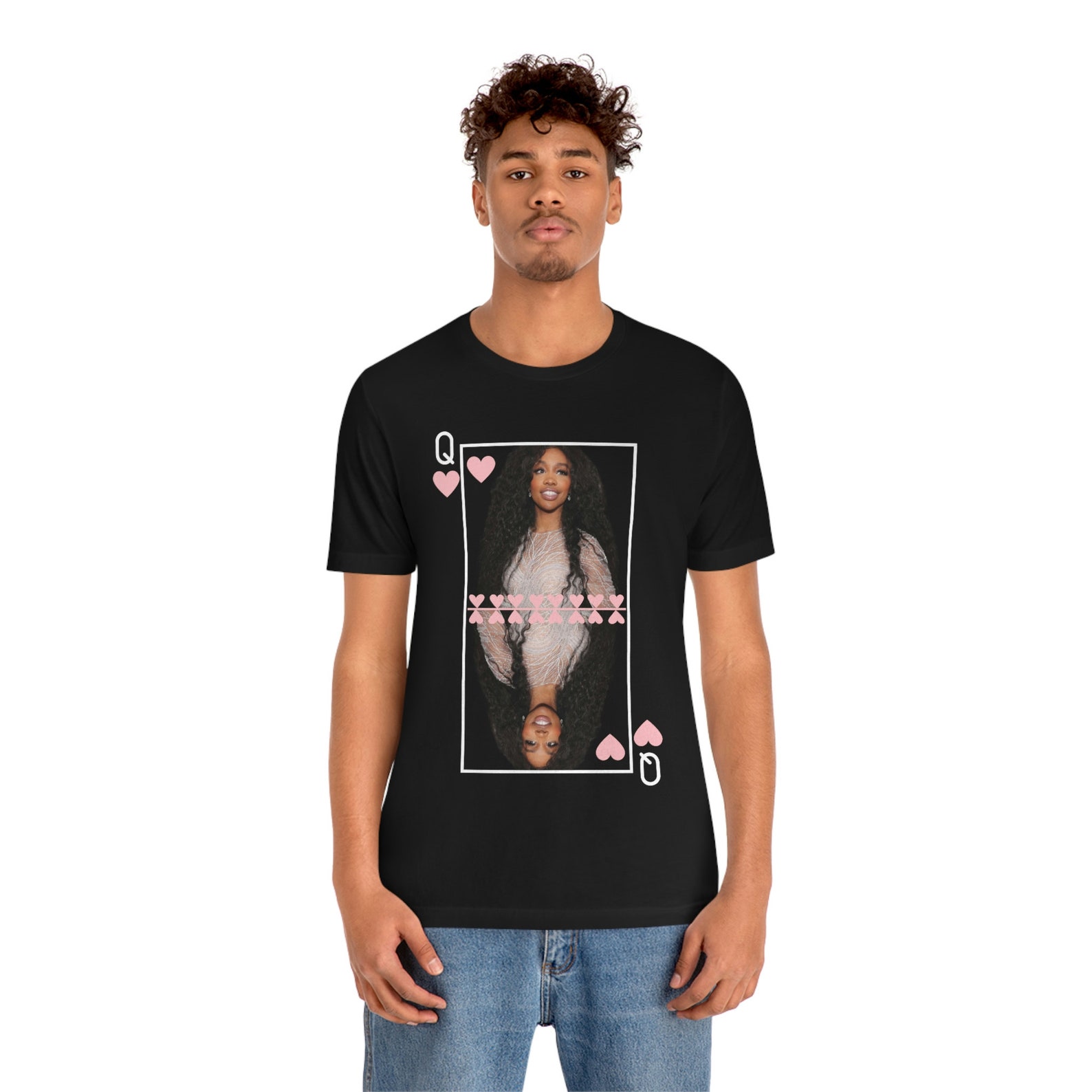 SZA Queen of Hearts Playing Card White Frame - Music Tshirt- Sza SOS ...