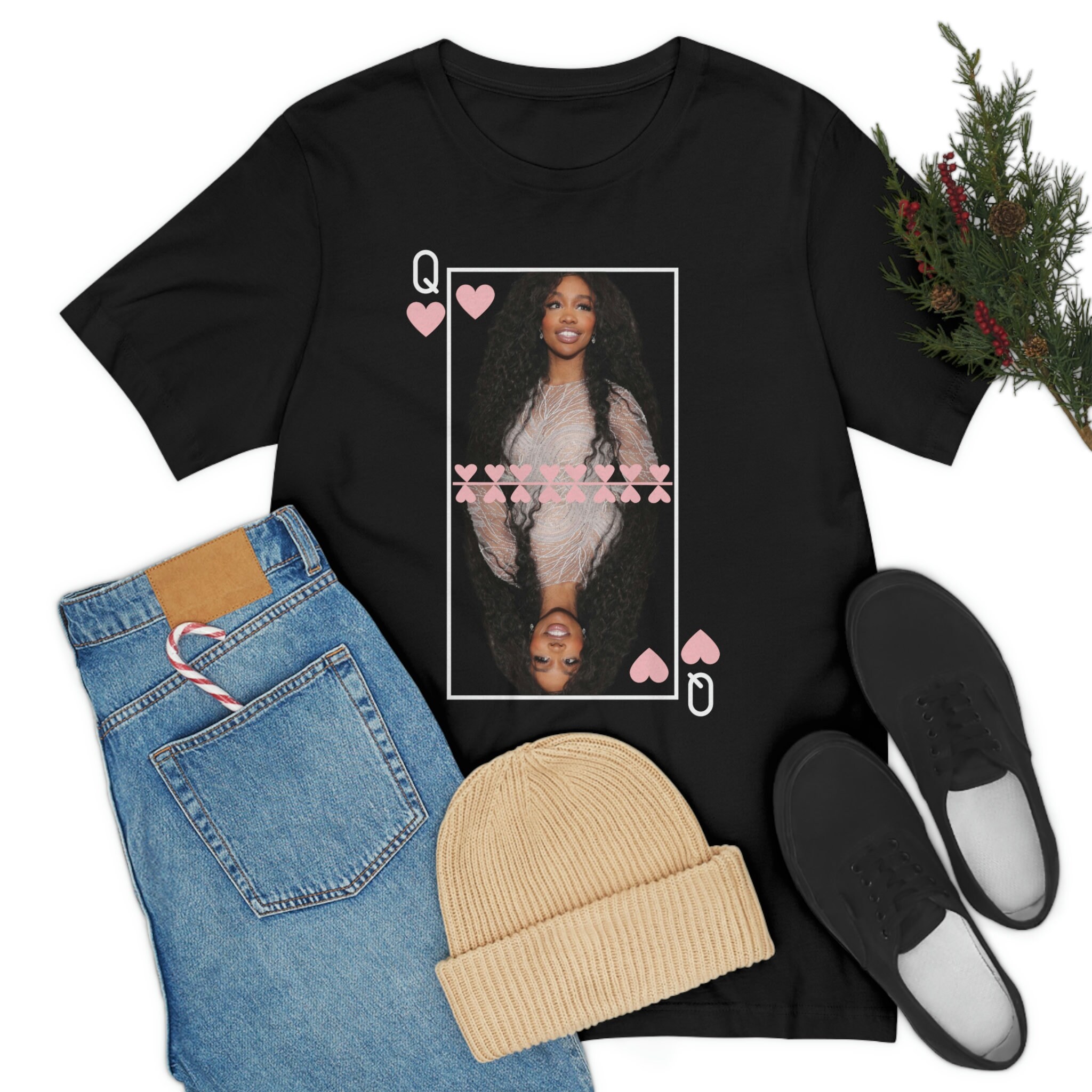 SZA Queen of Hearts Playing Card White Frame Music Tshirt Sza SOS New ...