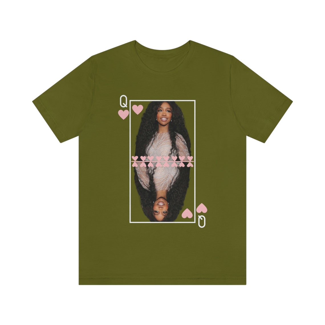 SZA Queen of Hearts Playing Card White Frame Music Tshirt Sza SOS New ...