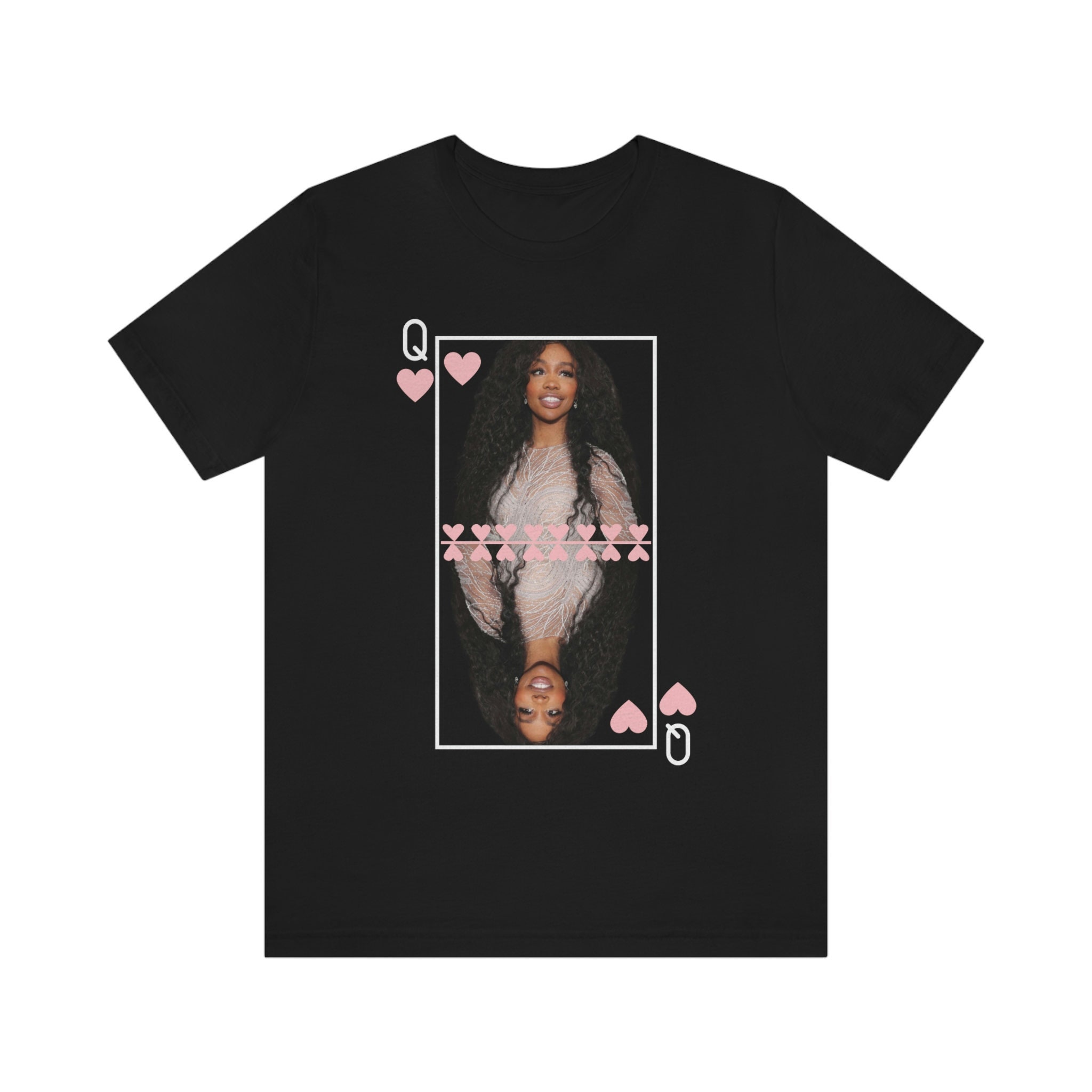SZA Queen of Hearts Playing Card White Frame - Music Tshirt- Sza SOS ...