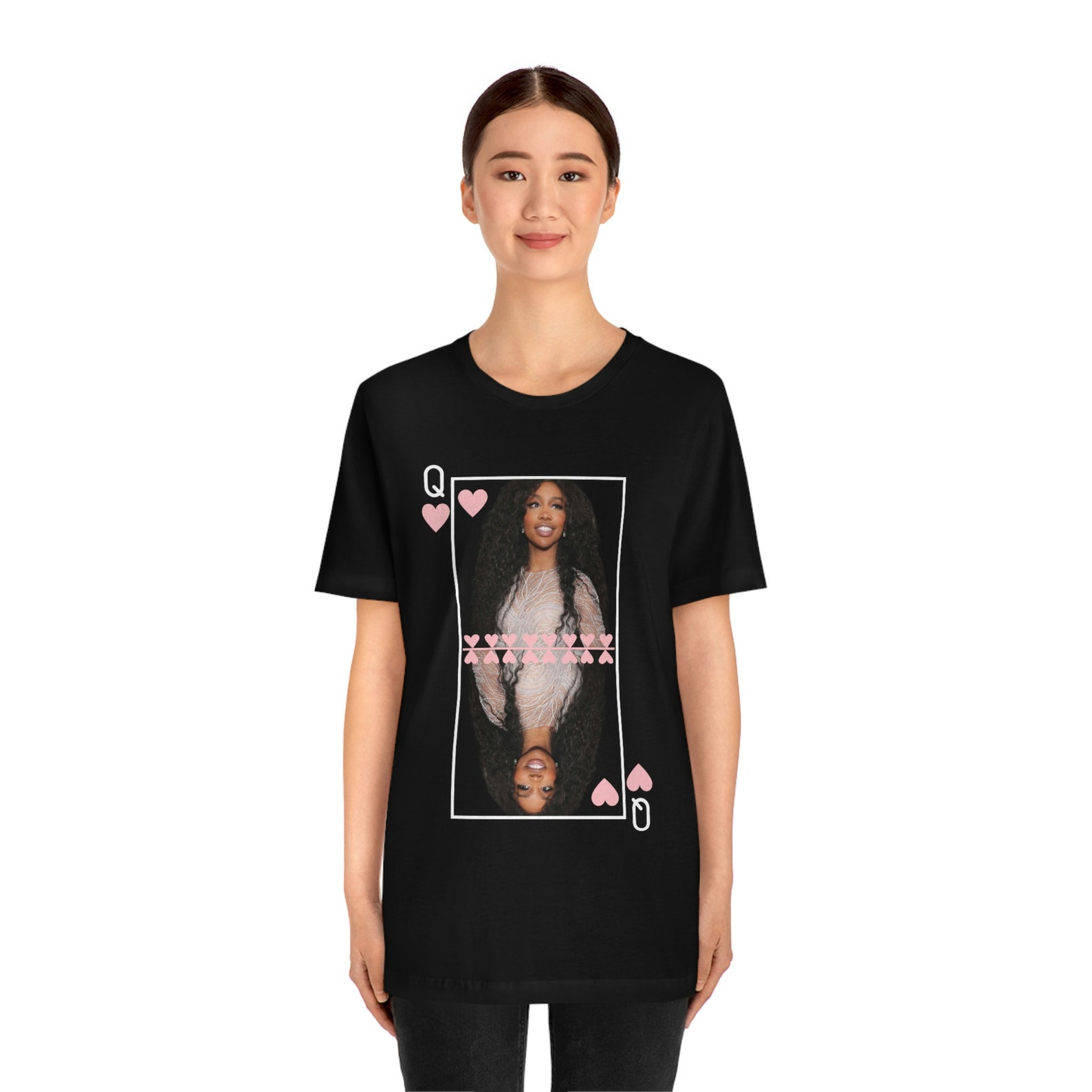 SZA Queen of Hearts Playing Card White Frame Music Tshirt Sza SOS New ...