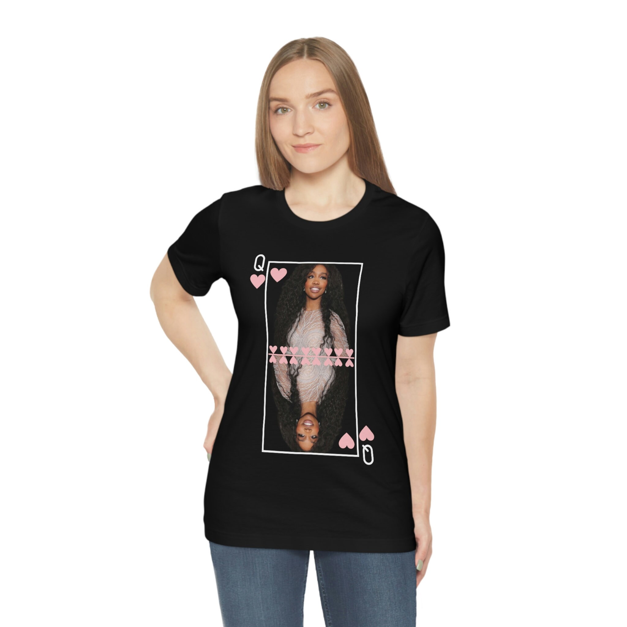 SZA Queen of Hearts Playing Card White Frame - Music Tshirt- Sza SOS ...