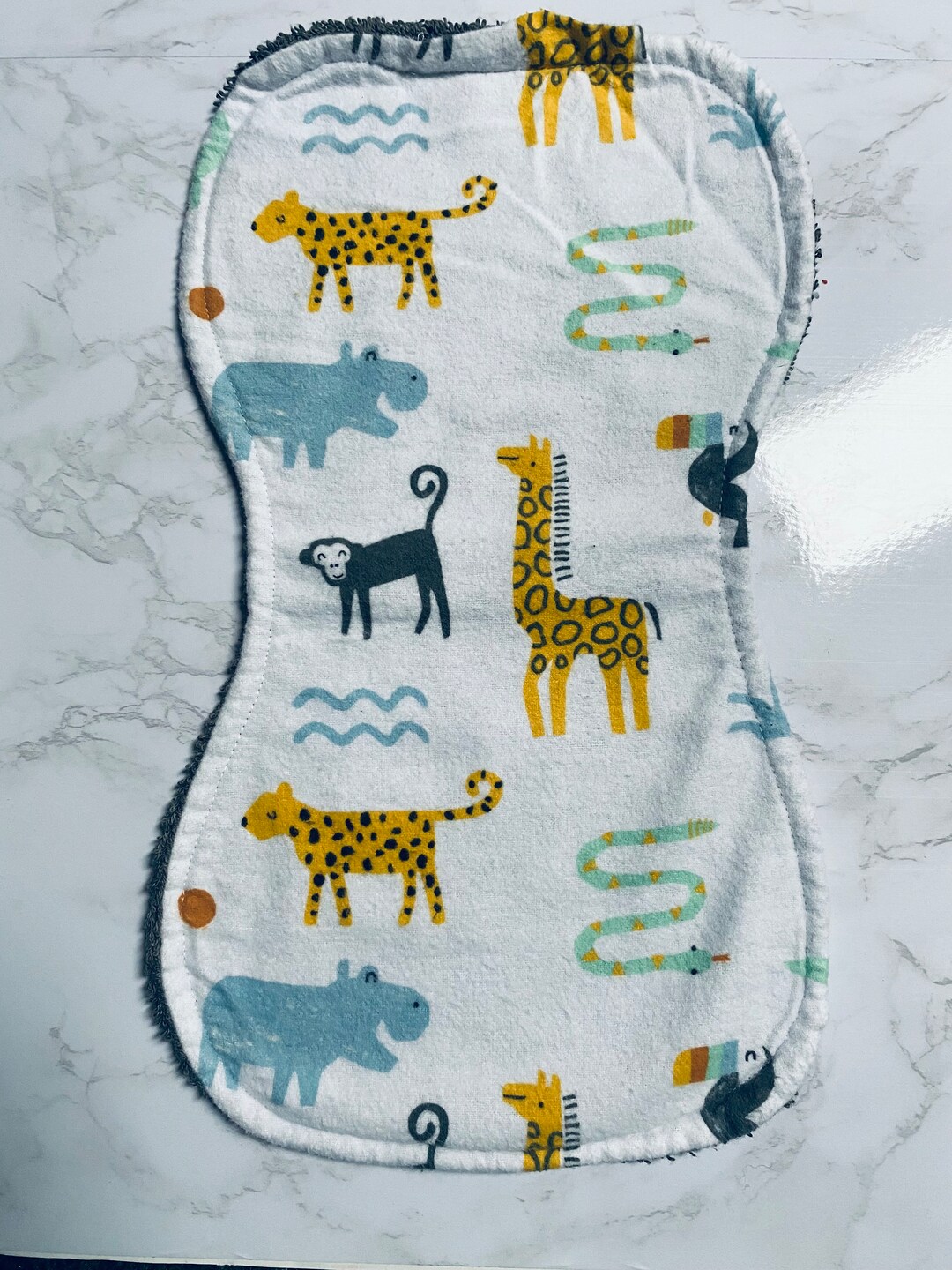 Burp Cloth Gender Neutral Burp Cloth Grey/white Zoo Animal - Etsy