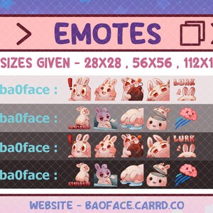 BUNNY EMOTE | 10 Rabbit Emotes for Twitch and Discord | Cute Streaming ...