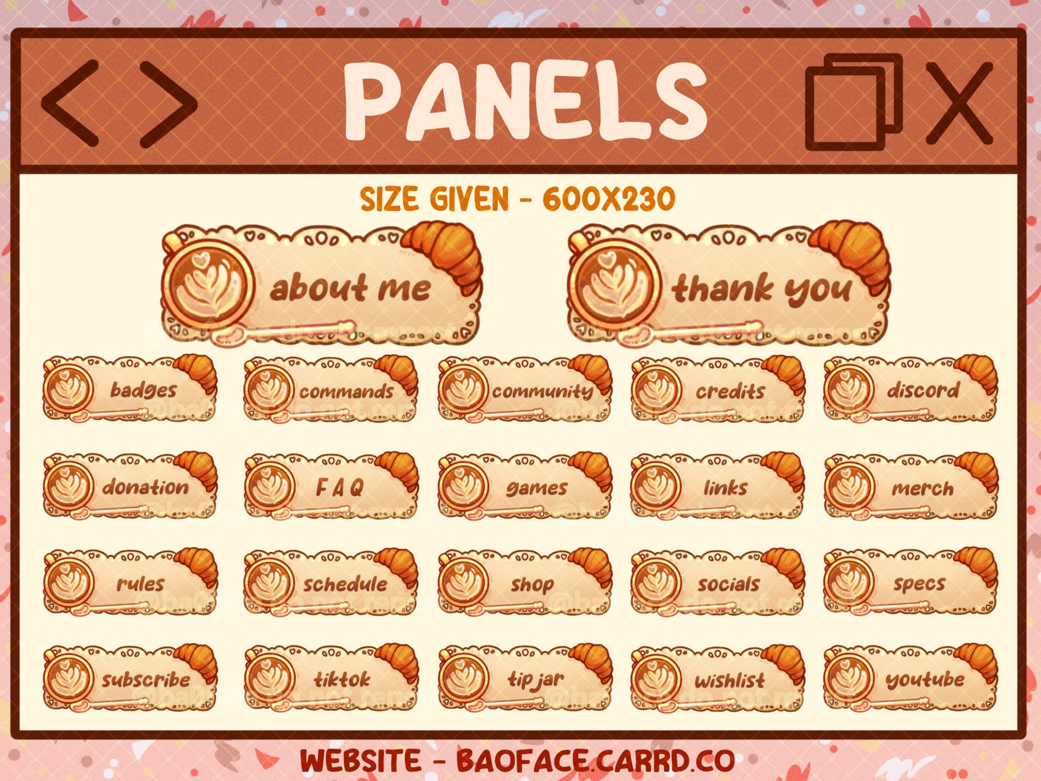 COFFEE SHOP PANELS | 22 Cozy Café Theme Panels for Twitch - Etsy