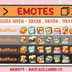 BREAD EMOTES Version 3 | 9 + 4 Fun Toast and Bread Emotes for Twitch ...