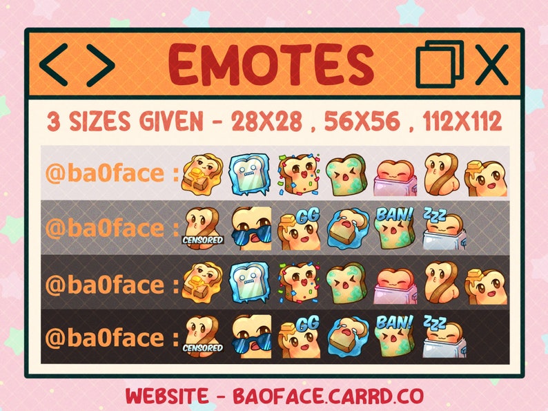 BREAD EMOTES Version 3 | 9 + 4 Fun Toast and Bread Emotes for Twitch ...