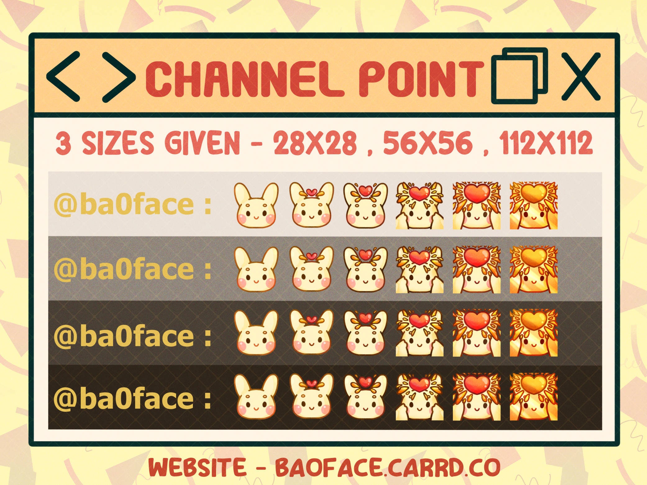 HEART BUNNY Channel Point and Emote | 6 Rabbit Heart Firework Channel ...