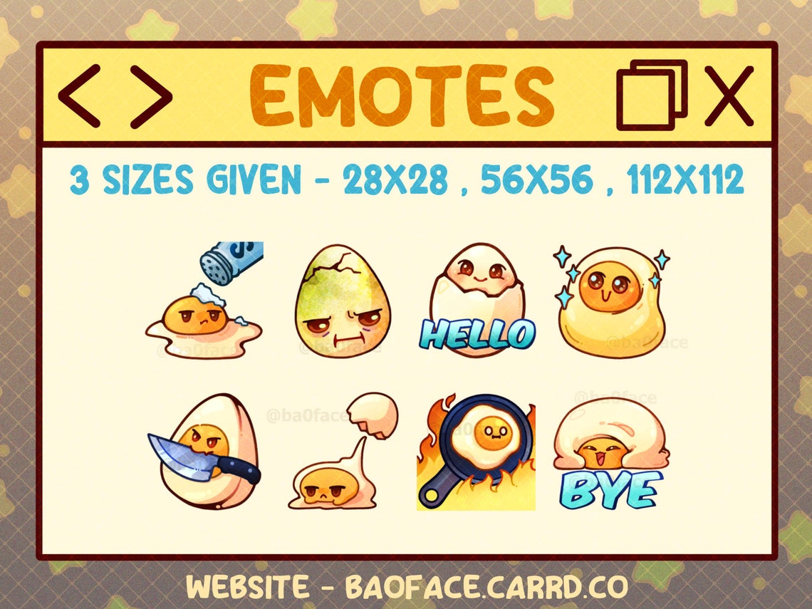 EGG EMOTES Version 2 | 8 + 2 Eggy Emotes for Twitch and Discord | Cute ...