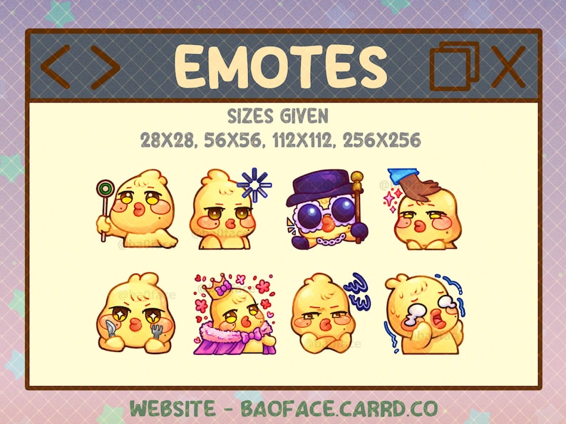 ANITEEZ BBYONGMING Emotes | 8 Baby Chick Emotes/sticker for Twitch ...