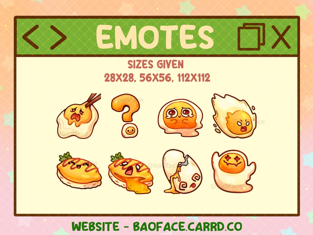 EGG EMOTES (version 3) | 8 + 4 Eggy Themed Emotes for Twitch and ...