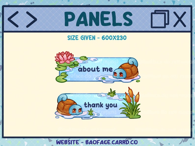 STARTER POKEMON PANELS | 22 Squirtle and Water Theme Panels for Twitch ...