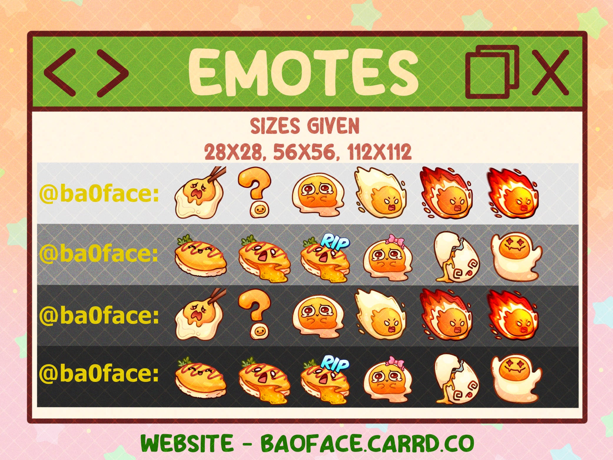 EGG EMOTES (version 3) | 8 + 4 Eggy Themed Emotes for Twitch and ...