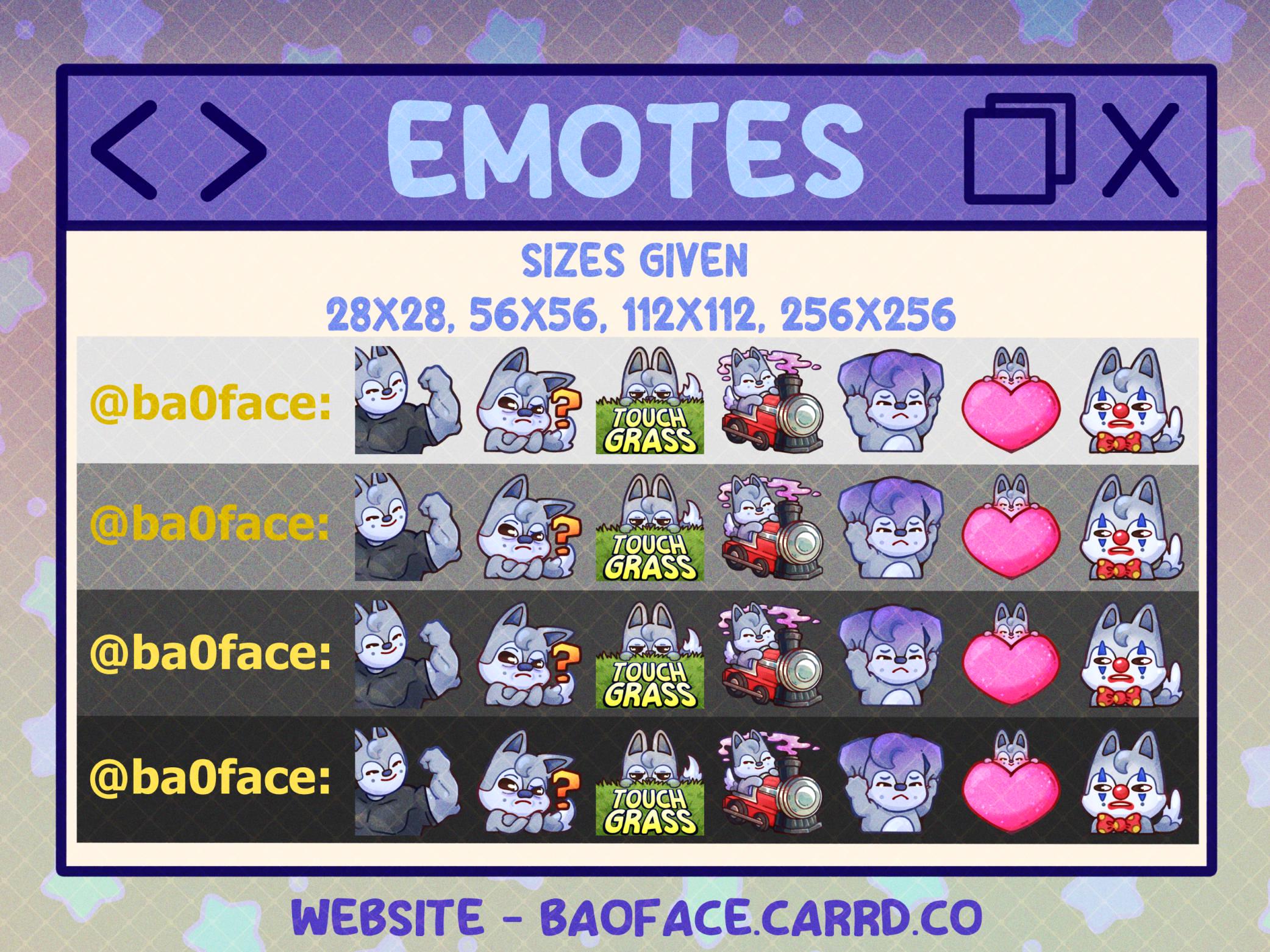 SKZOO WOLFCHAN Emotes | 7 Wolf Emotes/sticker for Twitch, Youtube ...