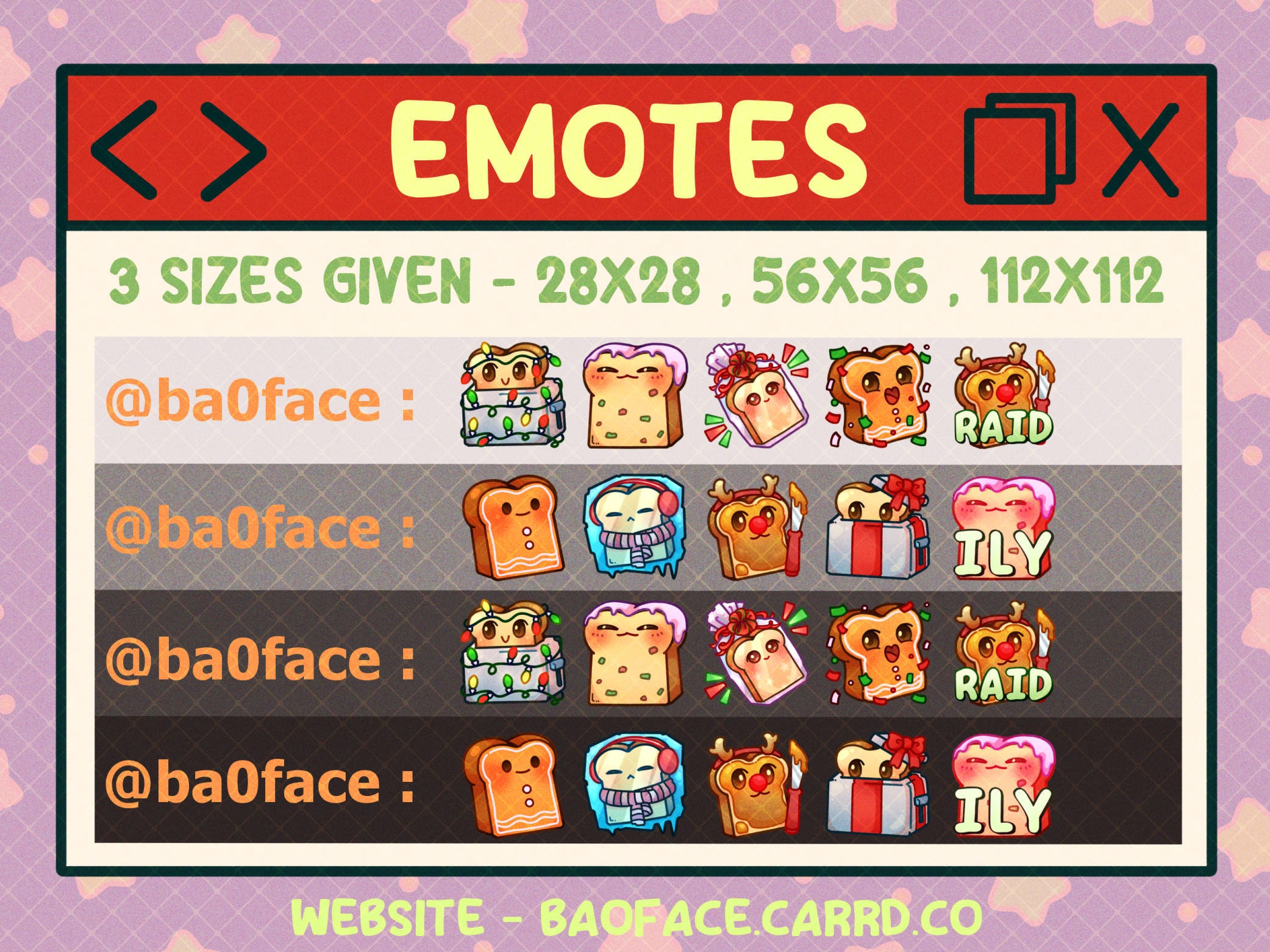 BREAD EMOTES (holiday Edition)| 8 + 2 Holly Jolly Bread Emotes for ...