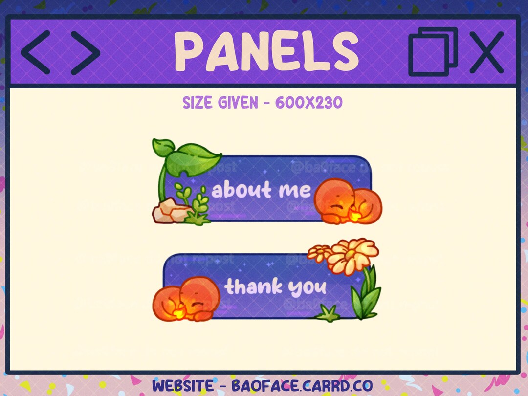 STARTER POKEMON PANELS | 22 Sleepy Charmander Theme Panels for Twitch ...