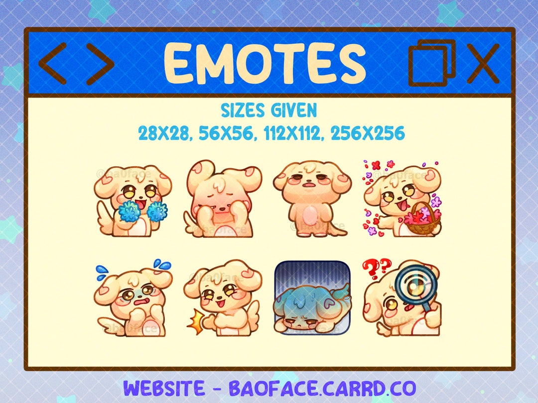 ANITEEZ TYUDEONGI Emotes | 8 Golden Retriever Emotes/sticker for Twitch ...