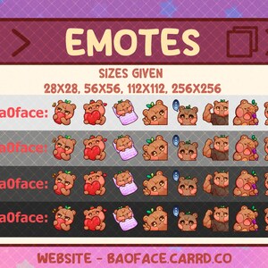ANITEEZ JJONGBEAR Emotes | 8 Bear Emotes/sticker for Twitch, Youtube ...