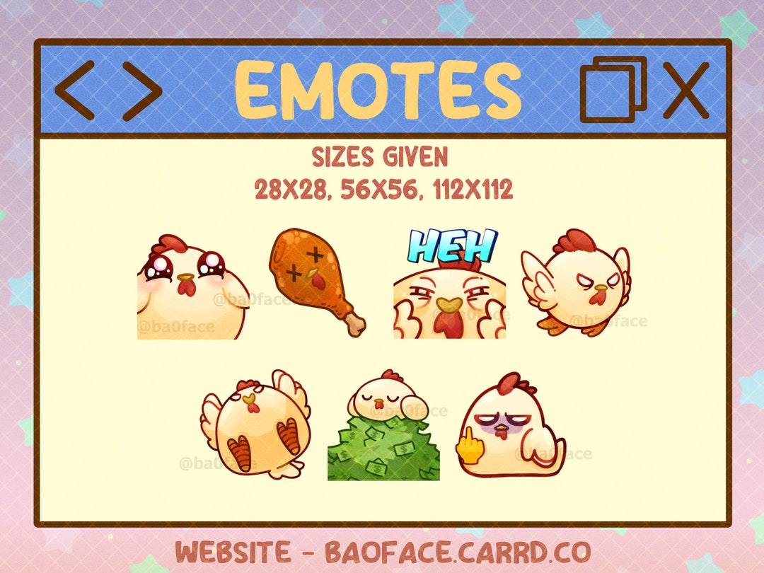 CHICKEN EMOTES Version 2 | 7 + 3 Chicken Emotes for Twitch and Discord ...