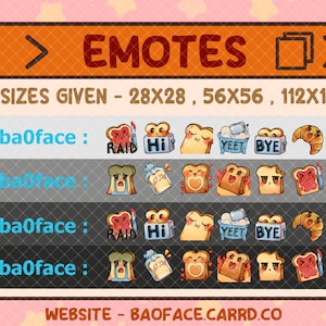 BREAD EMOTES | 10+2 Cute Toast and Bread Emotes for Twitch and Discord ...