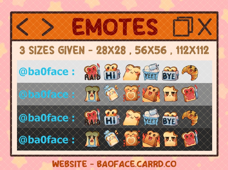 BREAD EMOTES | 10+2 Cute Toast and Bread Emotes for Twitch and Discord ...