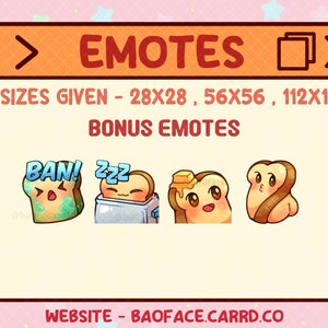BREAD EMOTES Version 3 | 9 + 4 Fun Toast and Bread Emotes for Twitch ...
