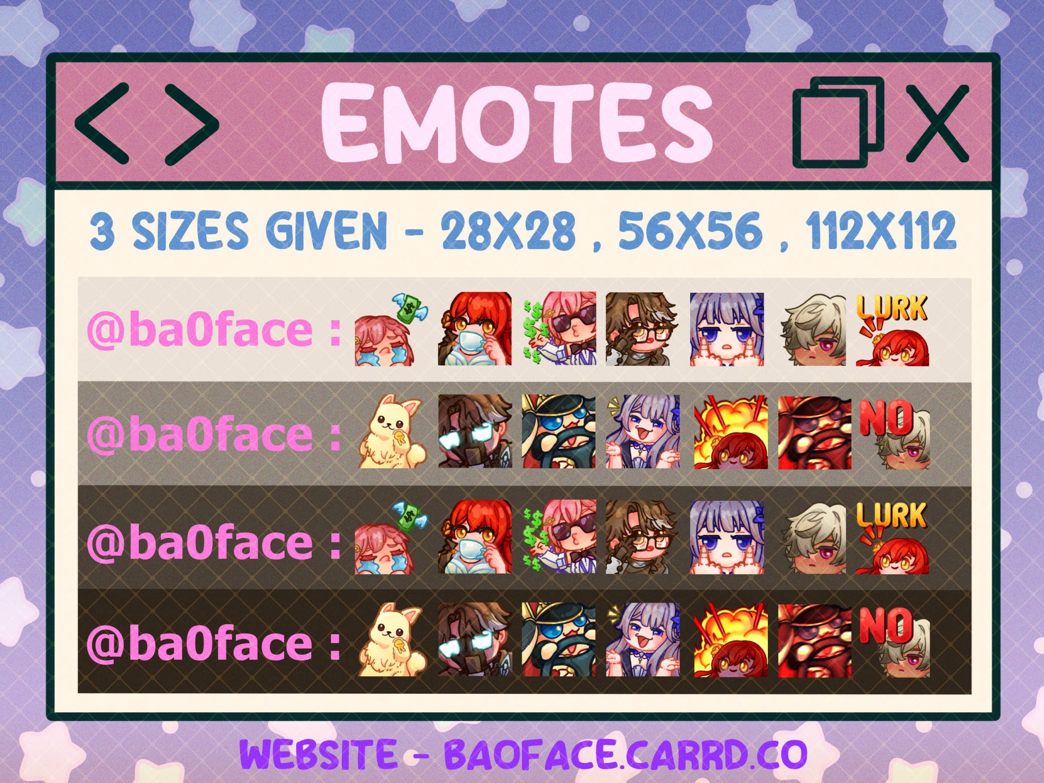 Honkai: Star Rail Express Crew (part 2) | 11+3 Emote Bundle for Twitch ...