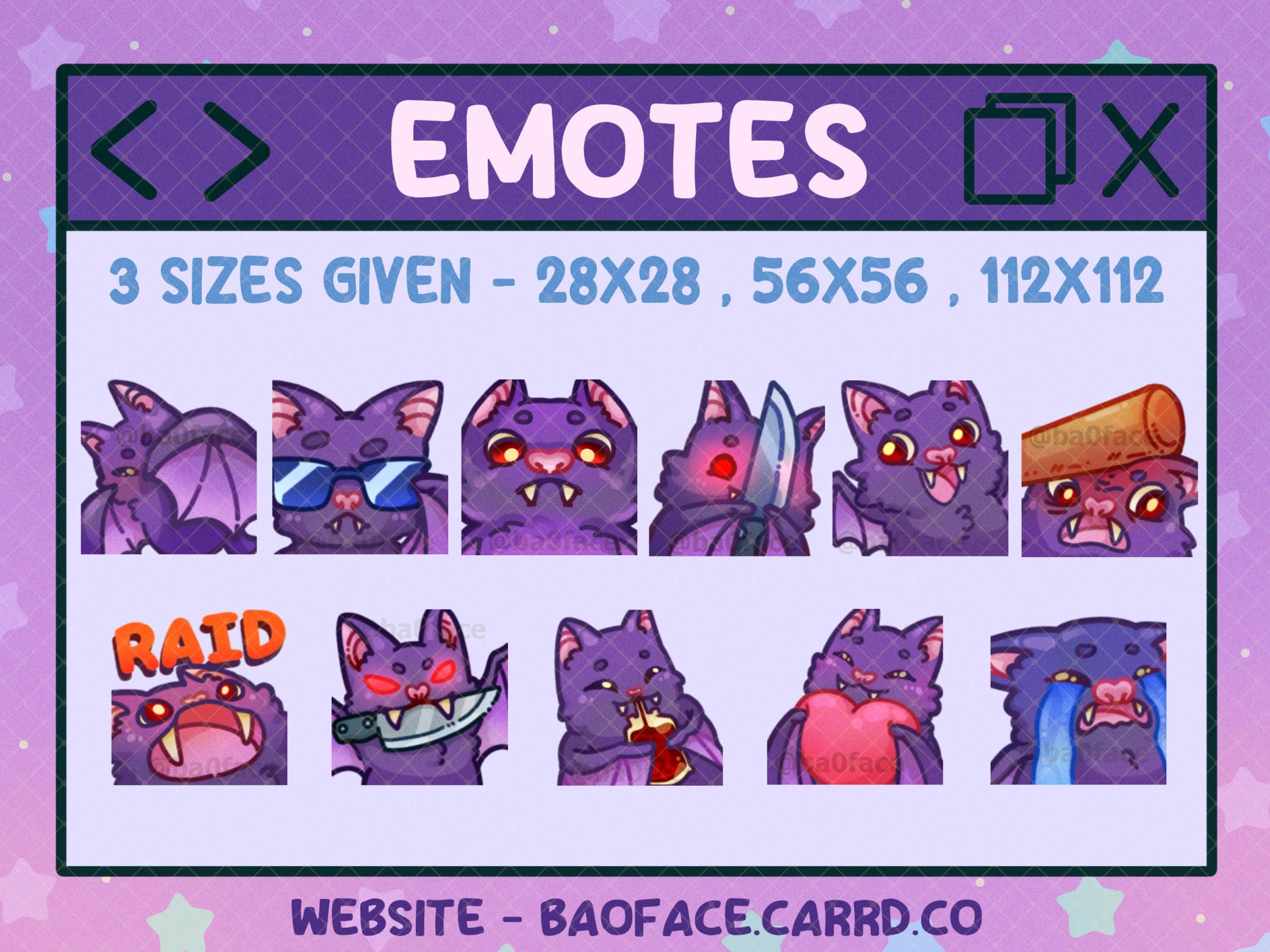VAMPIRE BAT EMOTES | 11+3 Spoopy and Cute Bat Emotes for Twitch and ...