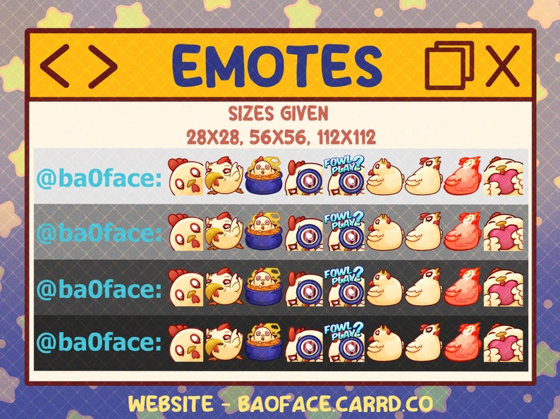 CHICKEN EMOTES | 7 + 2 Chicken Themed Emotes for Twitch and Discord ...