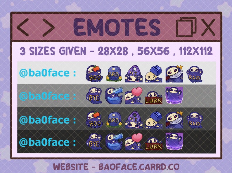 GHOSTIE EMOTES | 10+1 Cute and Spooky Ghost Skull Emotes for Twitch and ...