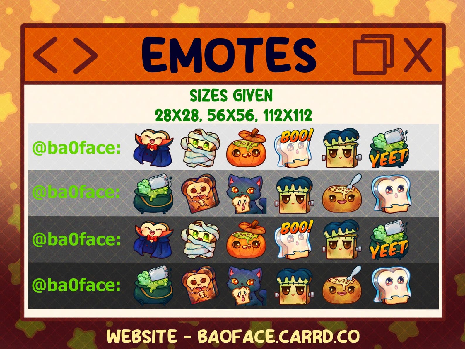 BREAD EMOTES (holiday Edition)| 8 + 4 Spooky Bread Emotes for Twitch ...
