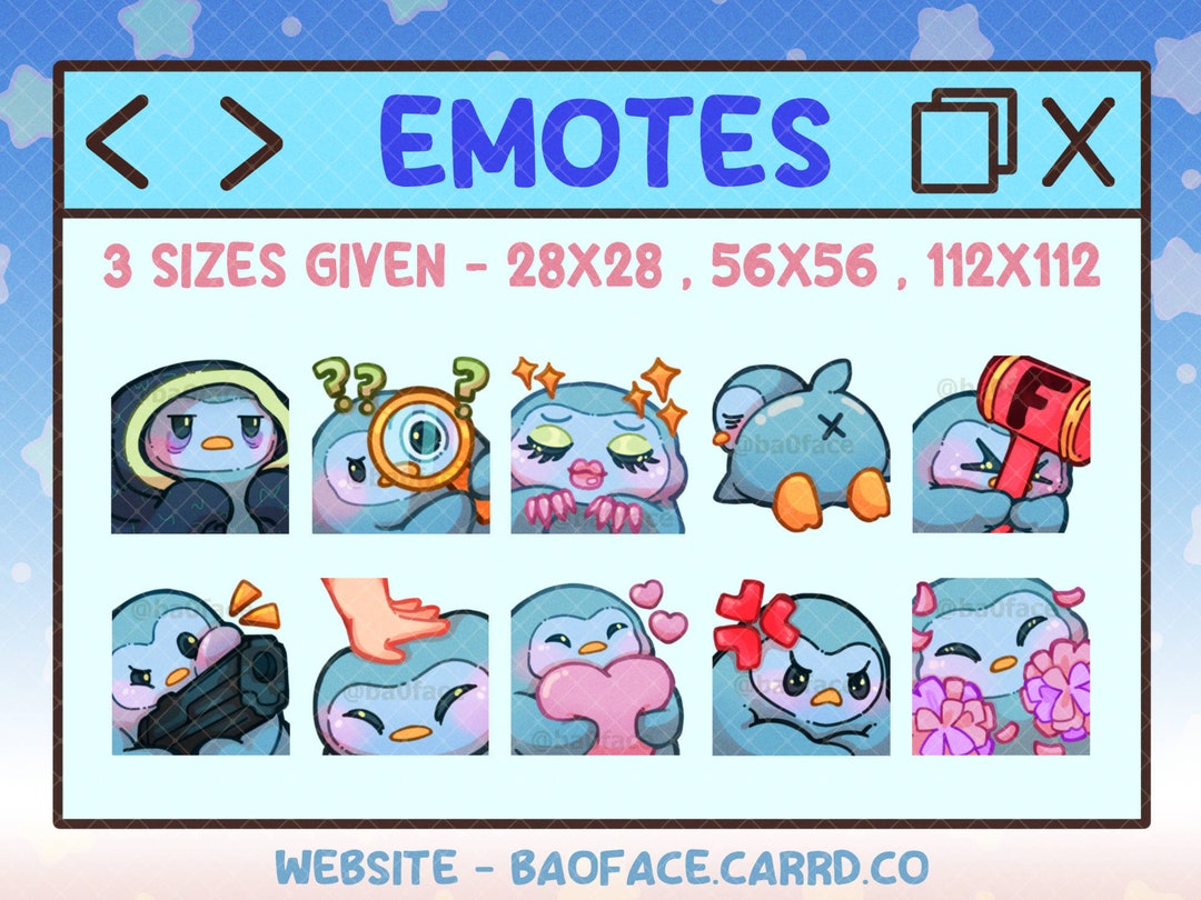 BABY BLUE PENGUIN Emotes | 9 + 1 Flightless Penguin Emotes for Twitch ...