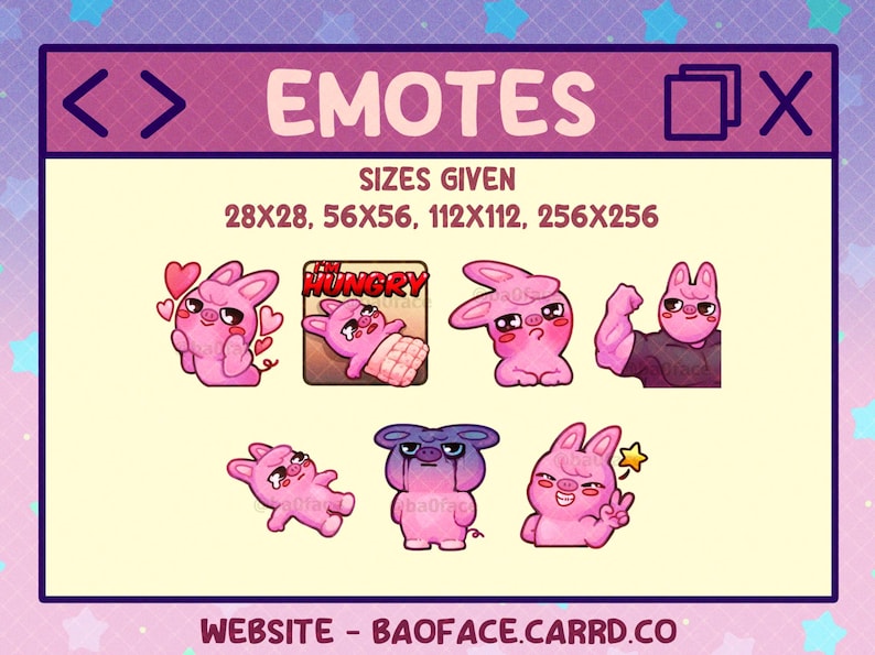 SKZOO DWAEKKI Emotes | 7 Pig Rabbit (pigunny) Emotes/sticker for Twitch ...