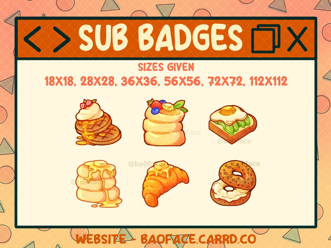 BREAKFAST & BRUNCH BADGES | 6 Cozy and Toasty Icons to Use for Sub-bit ...