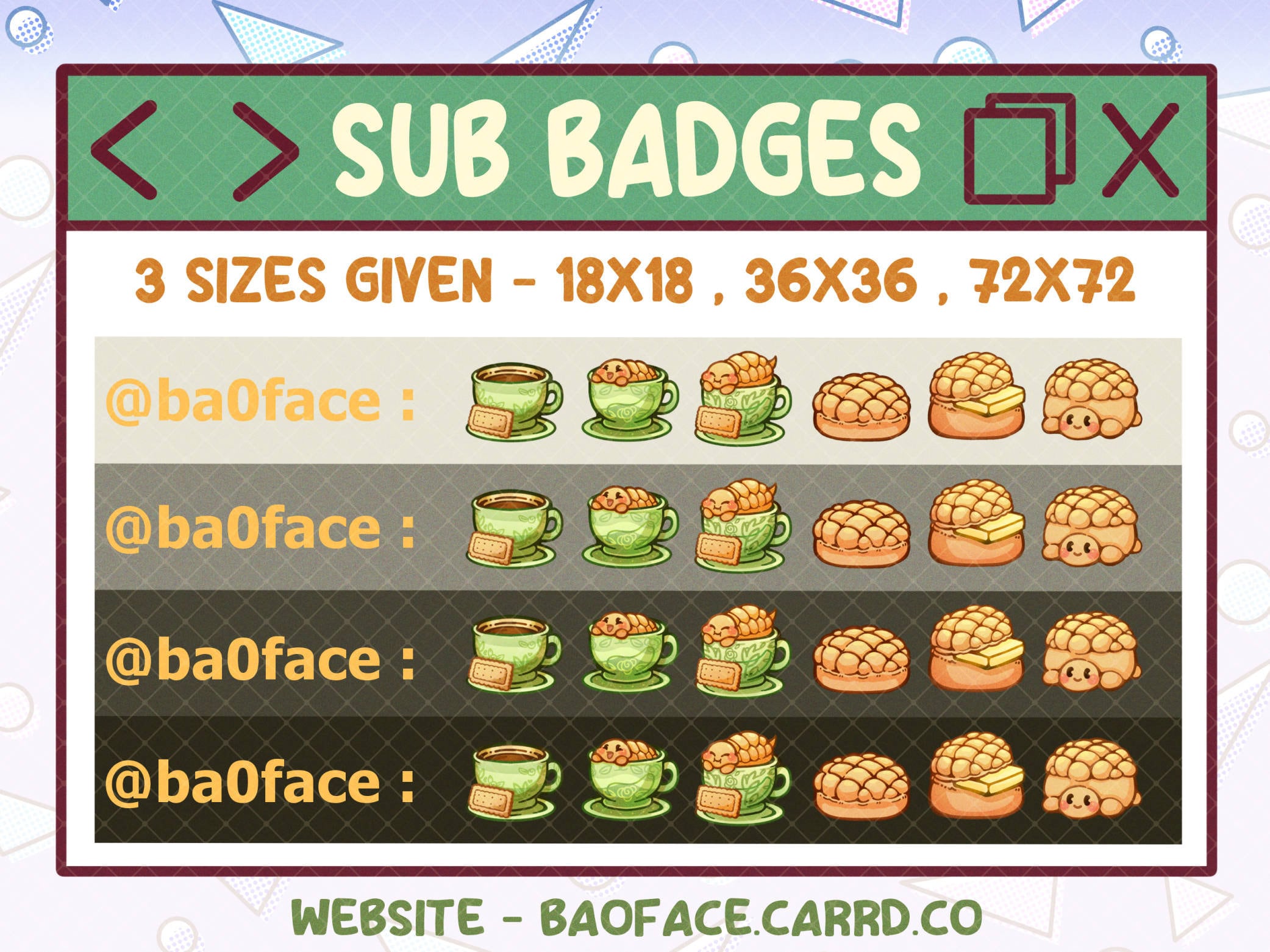 TEA TIME BADGES| 6 (not Too) Sweet Milk Tea Melonpan Turtle Sub Badges ...