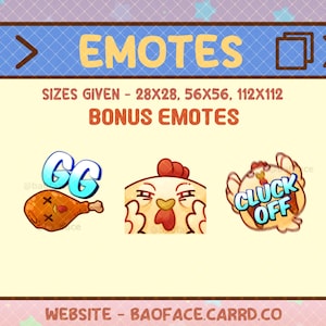 CHICKEN EMOTES Version 2 | 7 + 3 Chicken Emotes for Twitch and Discord ...