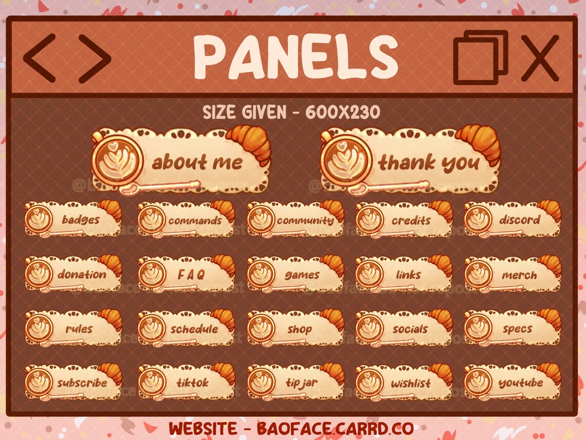 COFFEE SHOP PANELS | 22 Cozy Café Theme Panels for Twitch - Etsy