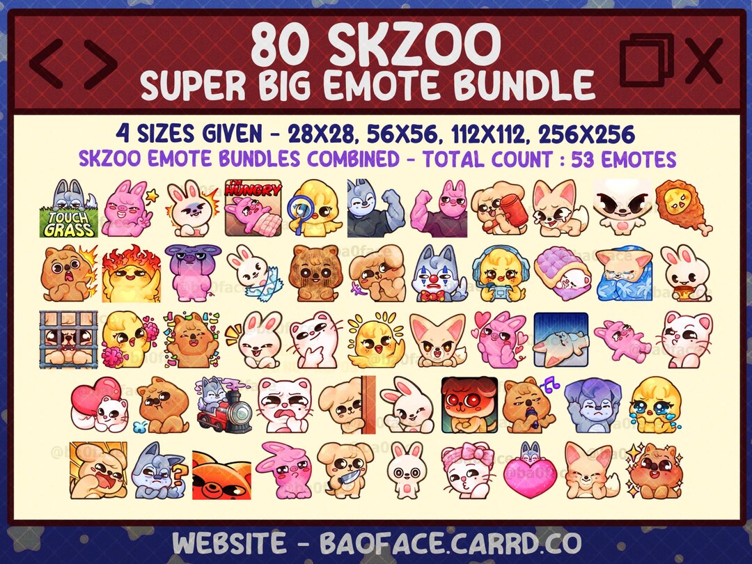 SKZOO Super Bundle | 80 Stray Kids Emotes & Digital Stickers for Twitch ...