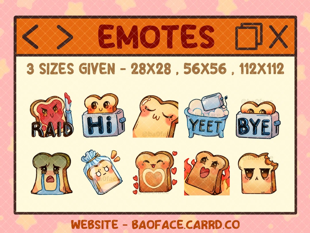 BREAD EMOTES | 10+2 Cute Toast and Bread Emotes for Twitch and Discord ...