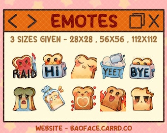 BIG BREAD BUNDLE 1 | 32 Fun Toast and Bread Emotes for Twitch and ...