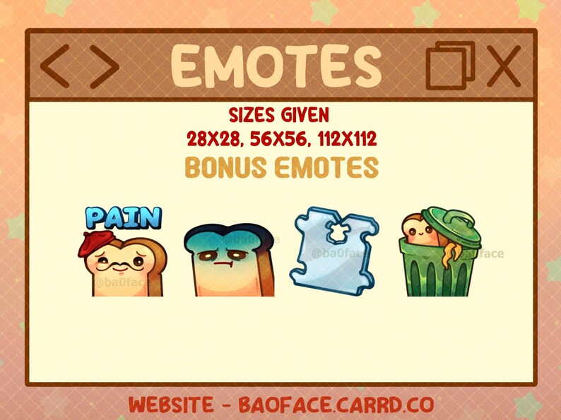BREAD EMOTES Version 4 | 10 + 4 Silly Toast and Bread Emotes for Twitch ...
