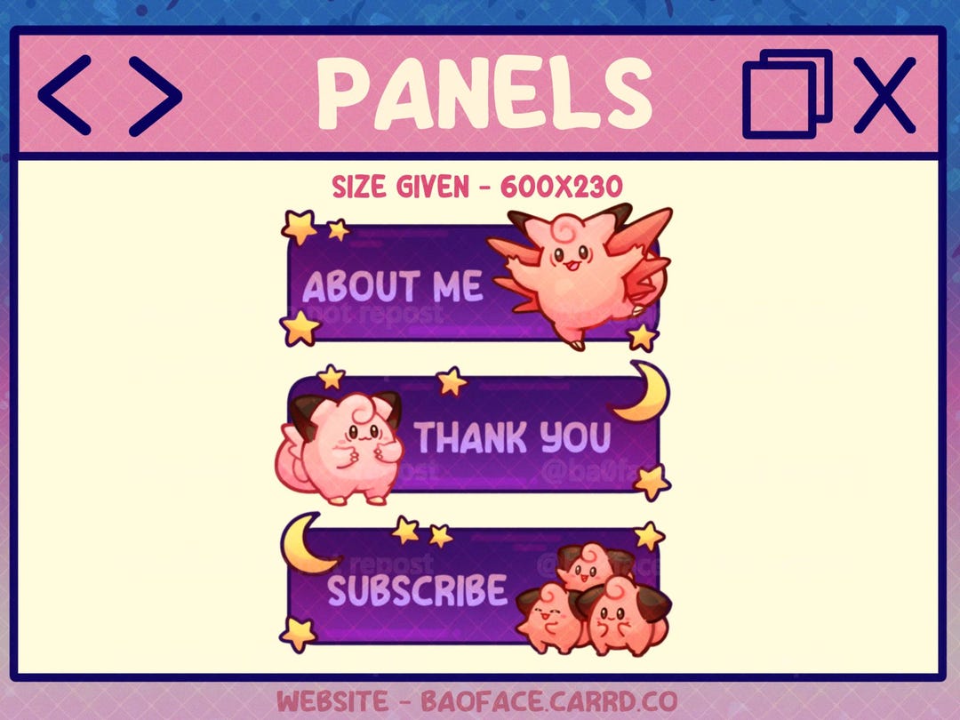 POKEMON PANELS | 22 Sweet Clefairy Evolution Fairy Theme Panels for ...