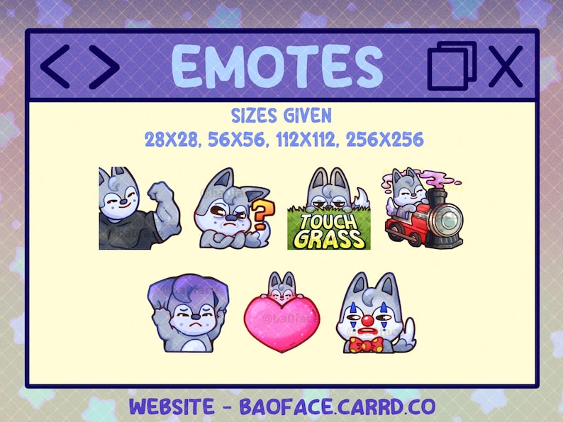 SKZOO WOLFCHAN Emotes | 7 Wolf Emotes/sticker for Twitch, Youtube ...