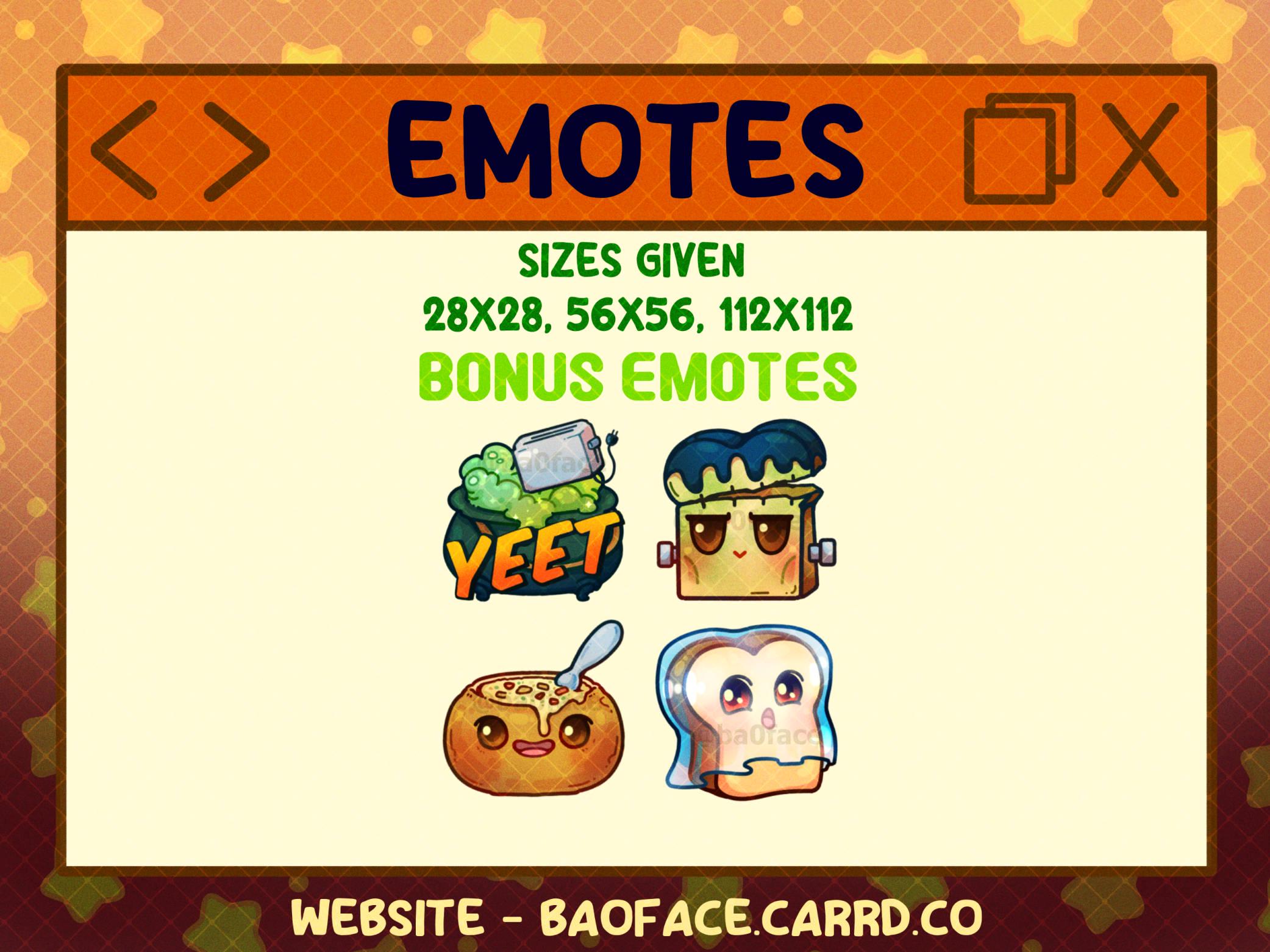 BREAD EMOTES (holiday Edition)| 8 + 4 Spooky Bread Emotes for Twitch ...
