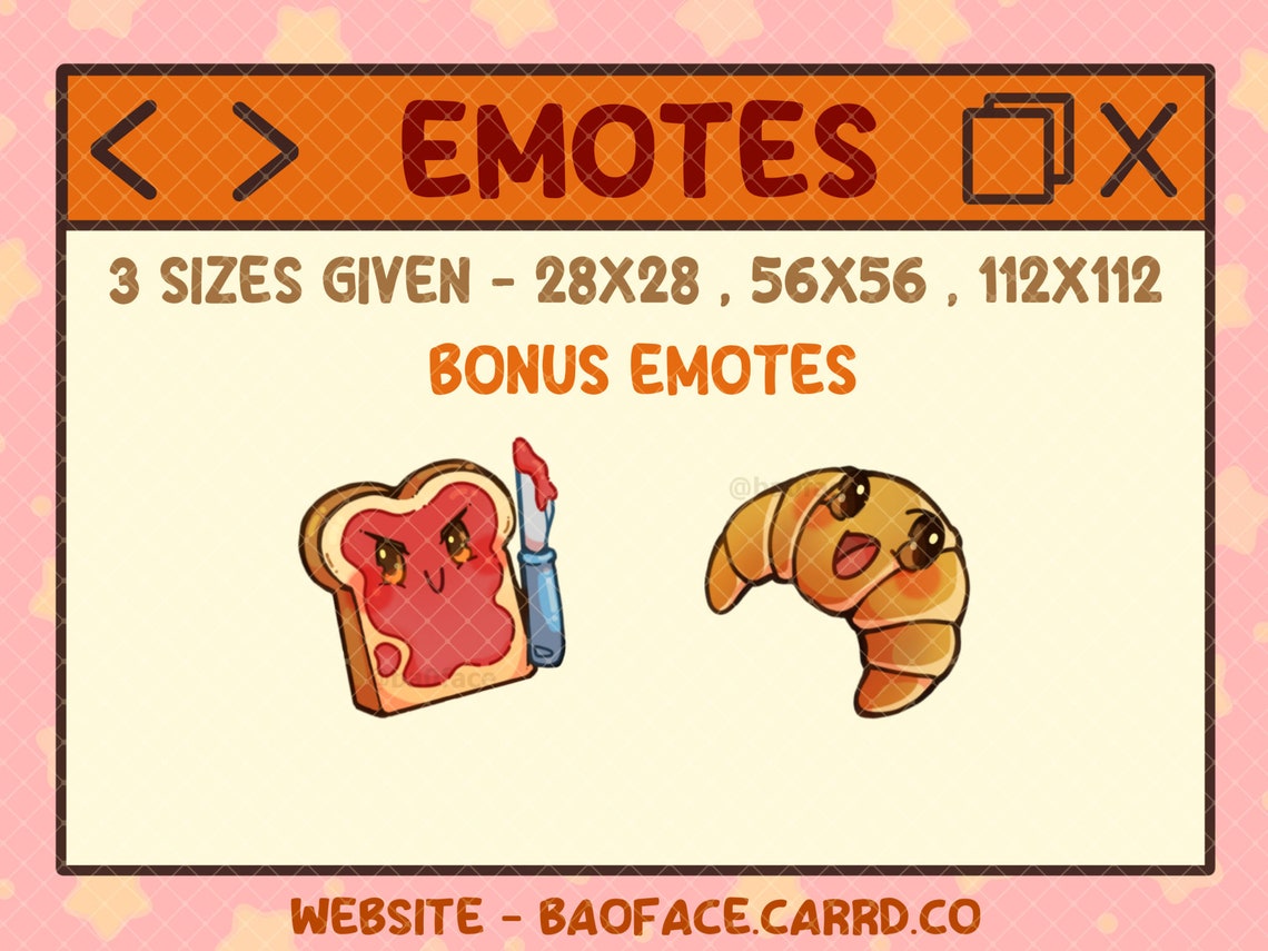 BREAD EMOTES 102 Cute Toast and Bread Emotes for Twitch and Discord ...