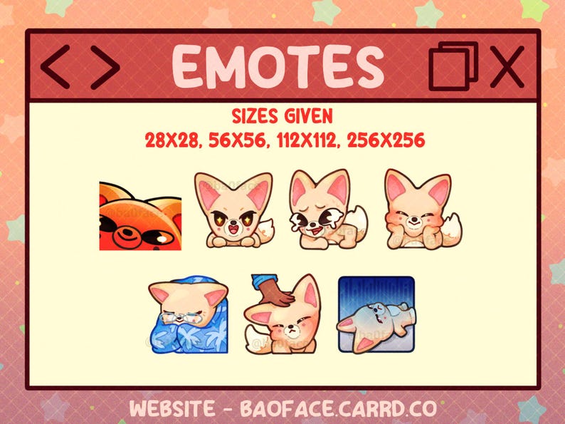 SKZOO FOXINY Emotes | 7 Desert Fox Emotes/sticker for Twitch, Youtube ...