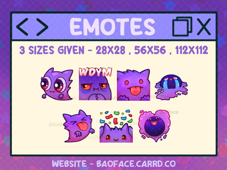 Gengar Evolution Emotes | 7 + 4 Emotes for Twitch, Youtube and Discord ...