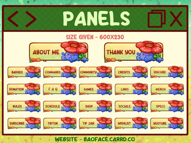 POKEMON PANELS | 22 Grass Type Theme Panels for Twitch Stream - Etsy