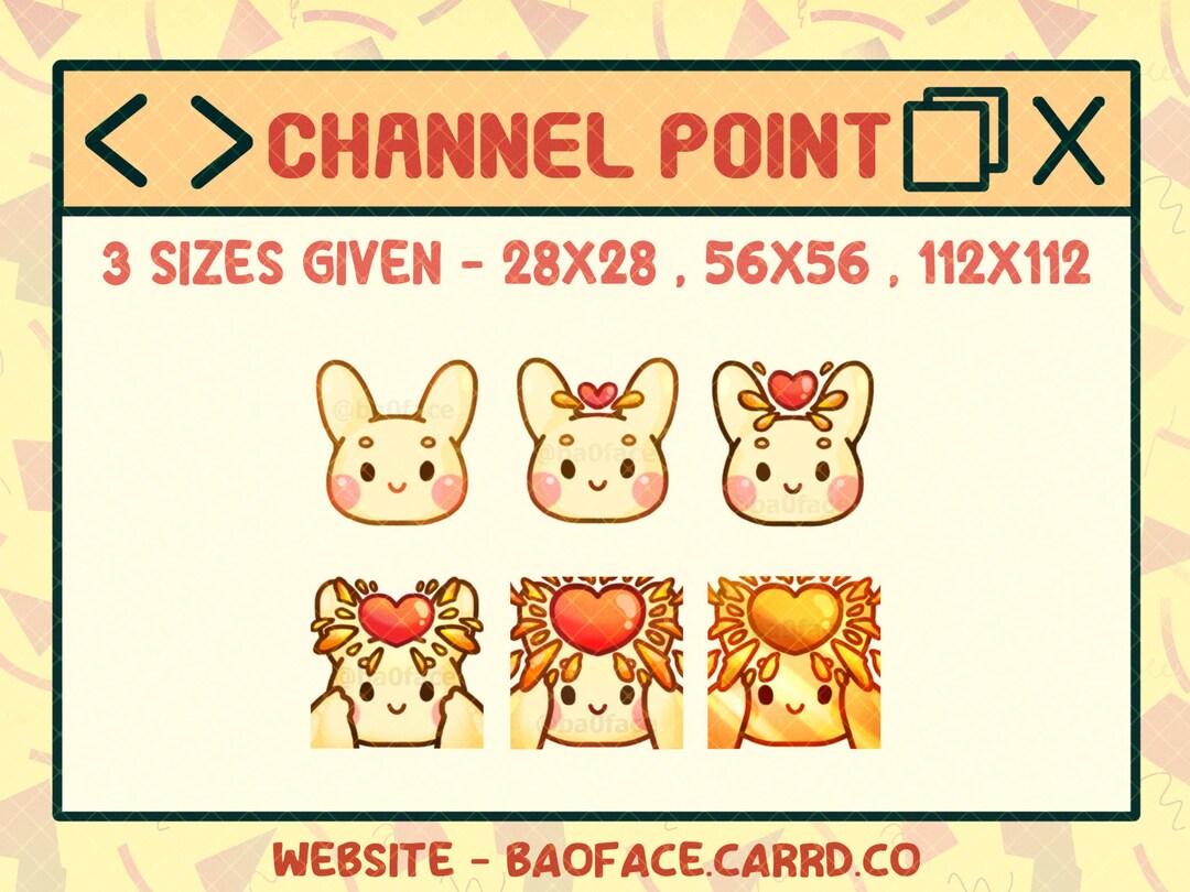 HEART BUNNY Channel Point and Emote | 6 Rabbit Heart Firework Channel ...